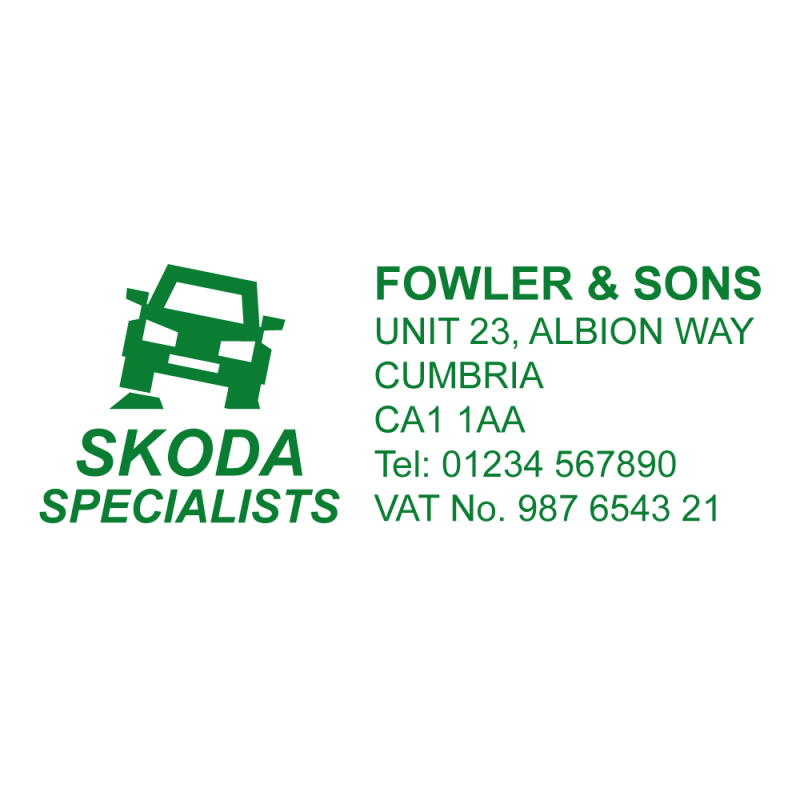 Skoda Service Book Stamp - Stamps Direct Ltd