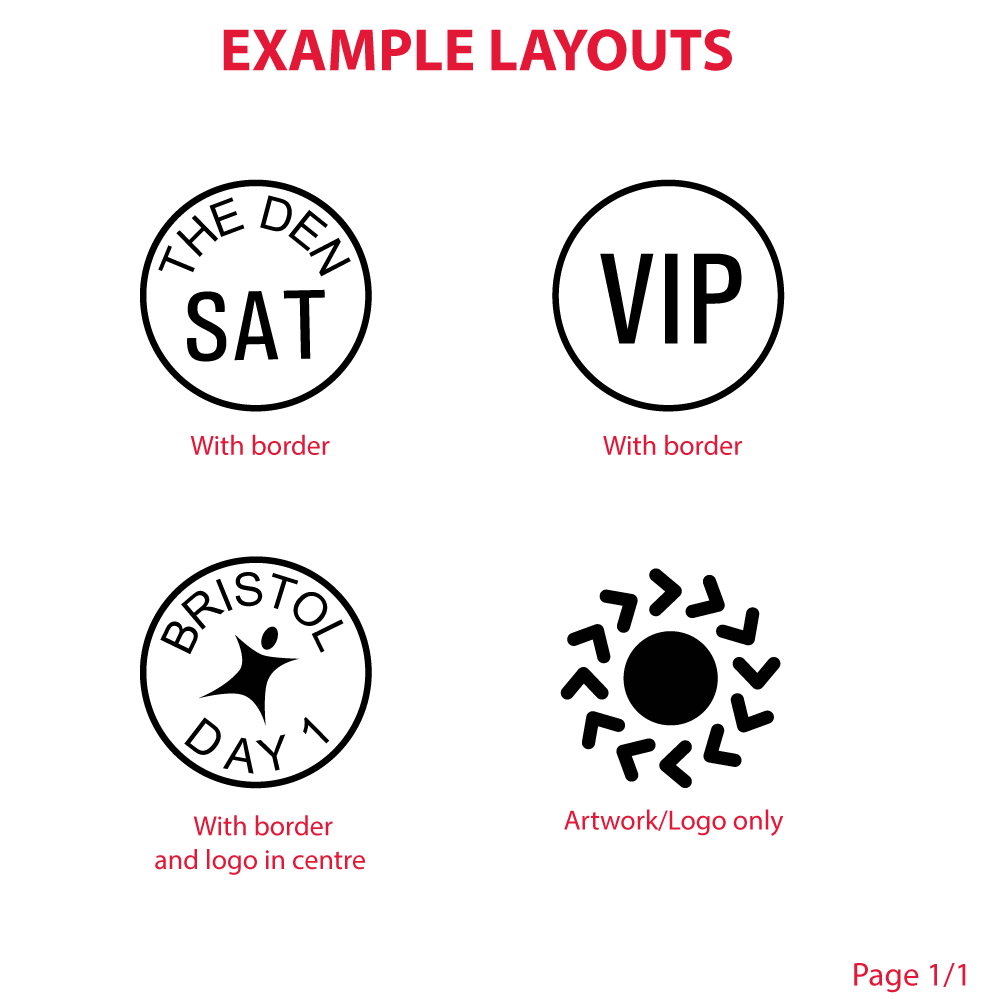 UV Self-inking Hand Stamp - 22mm Circular - Stamps Direct Ltd