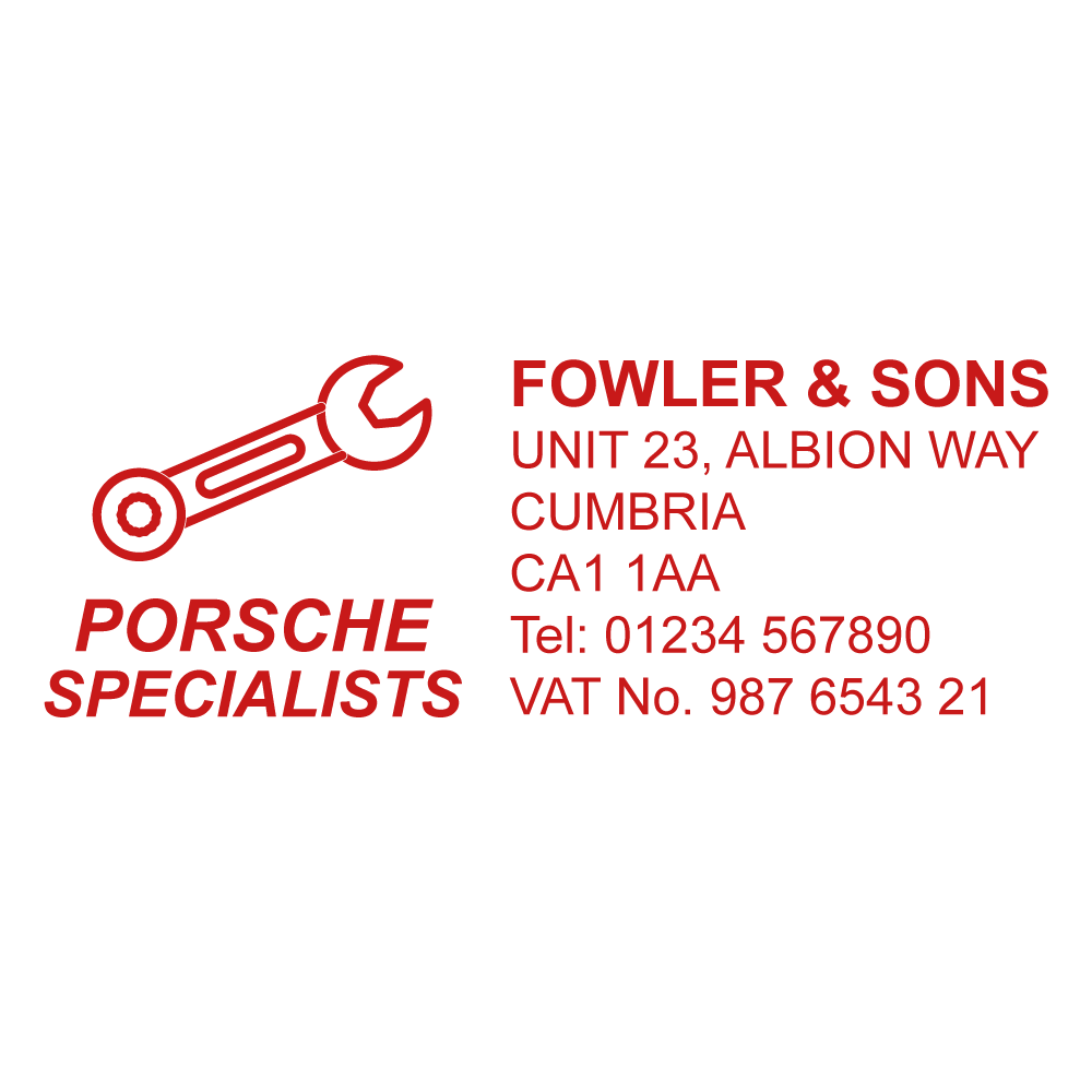 Porsche Service Book Stamp - Stamps Direct Ltd