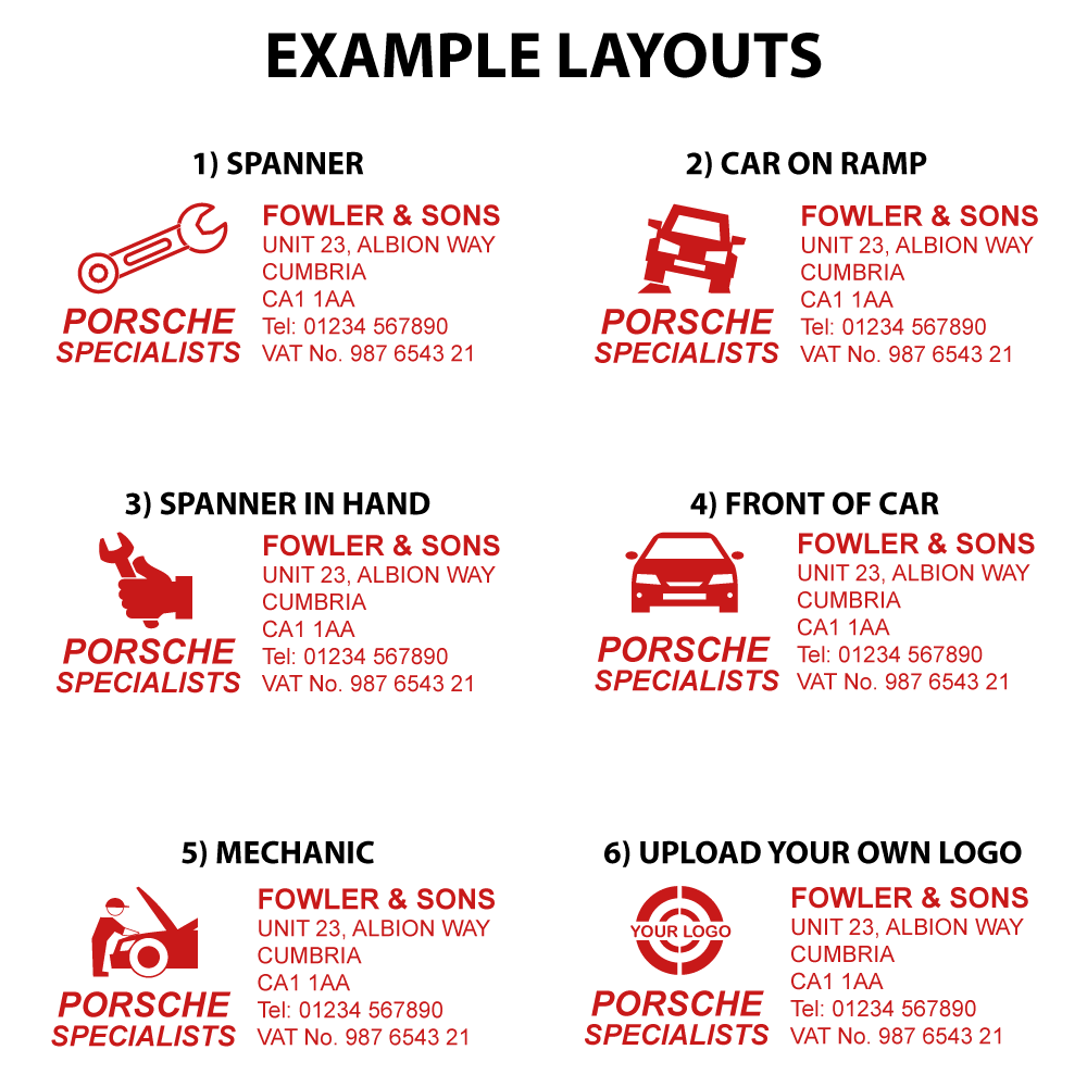 Porsche Service Book Stamp - Stamps Direct Ltd