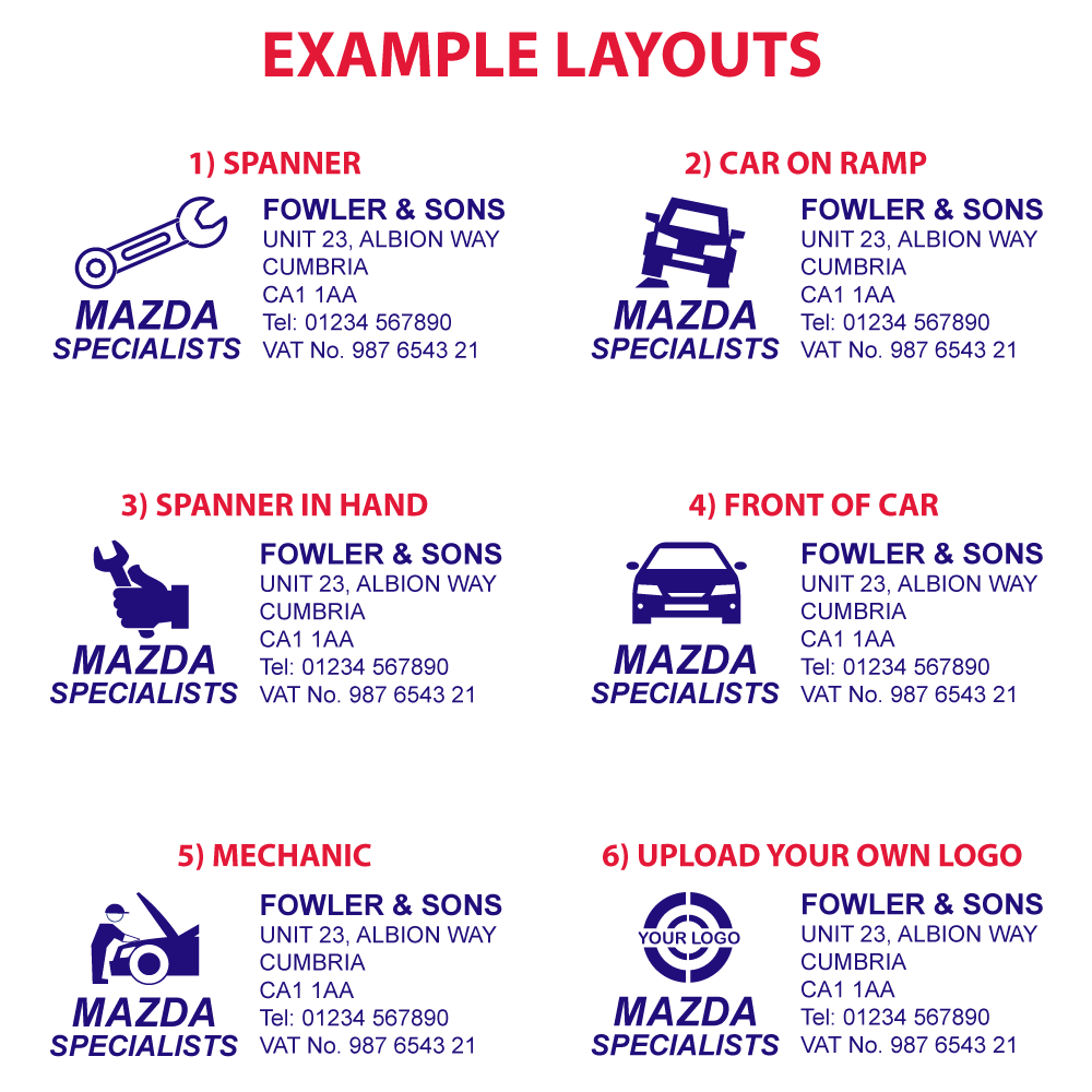Mazda Service Book Stamp - Stamps Direct Ltd