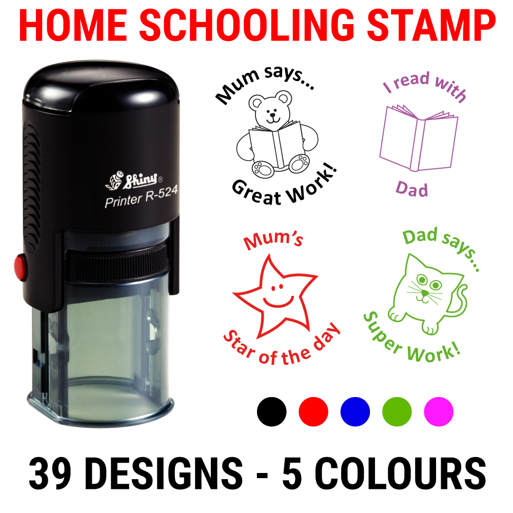 Shiny Custom Text Home Schooling Self-Inking Rubber Stamp - Stamps ...