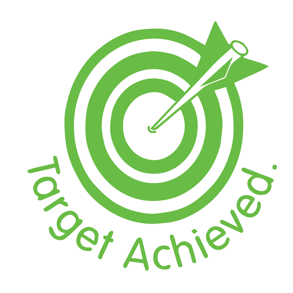 Funz 'Target Achieved' Pre-Inked Rubber Stamp - Stamps Direct Ltd