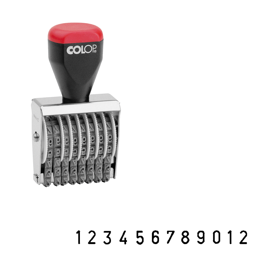 COLOP 3mm Adjustable Number Traditional Rubber Stamp - Stamps Direct Ltd