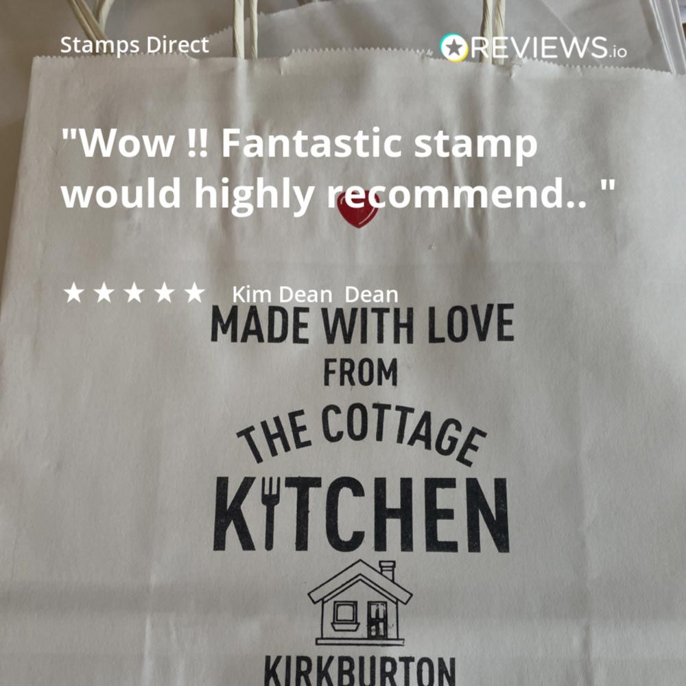 Paper Bag Stamp Kit (custom stamp, ink pad & free bags) - Size 3 ...