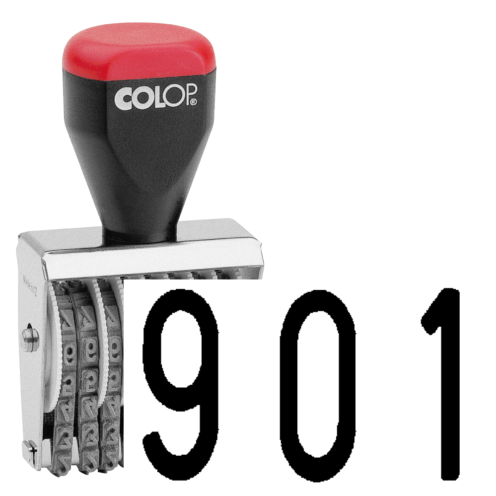 COLOP 18mm Adjustable Number Traditional Rubber Stamp - Stamps Direct Ltd