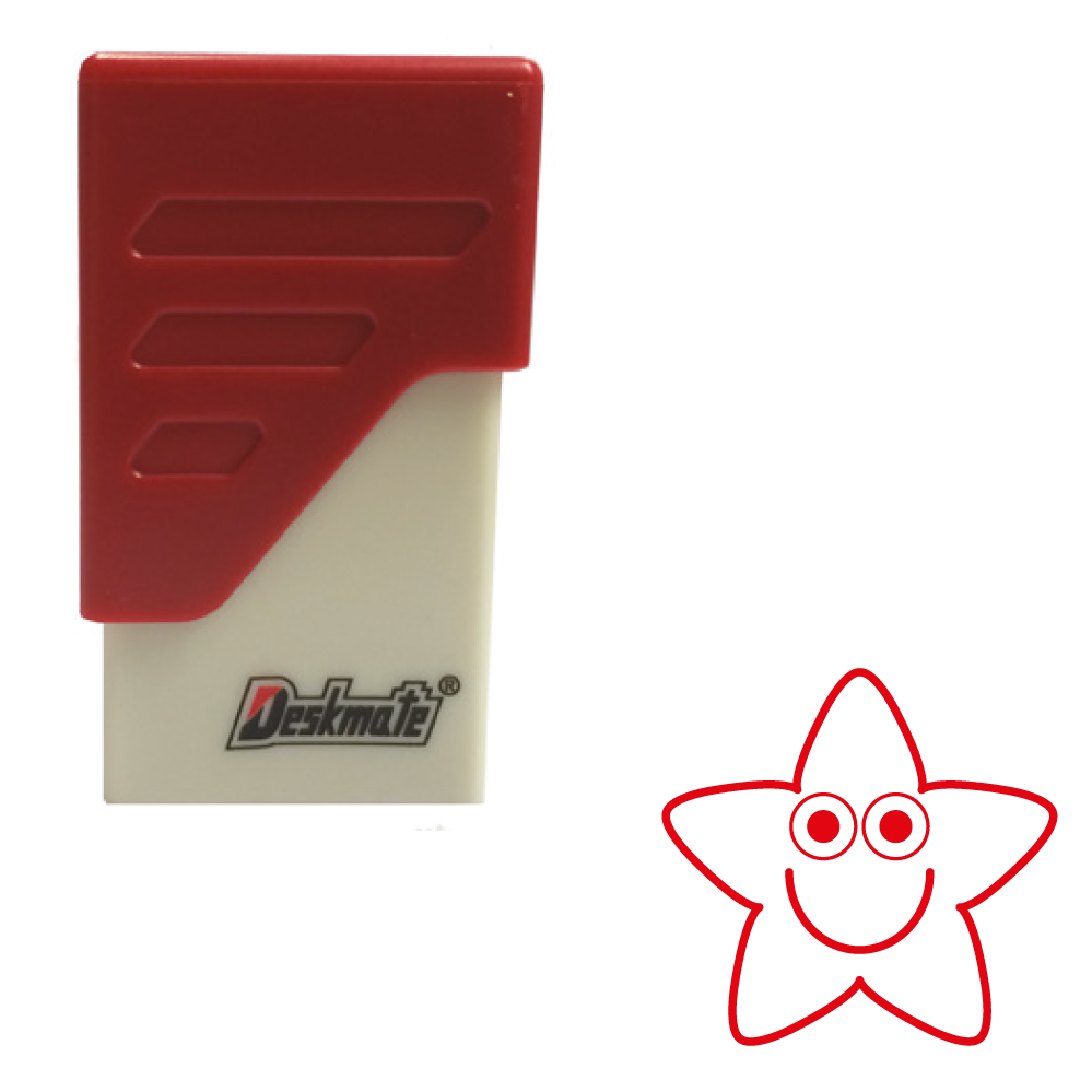 Red Star Pre-inked Square Deskmate Stamp - Stamps Direct Ltd