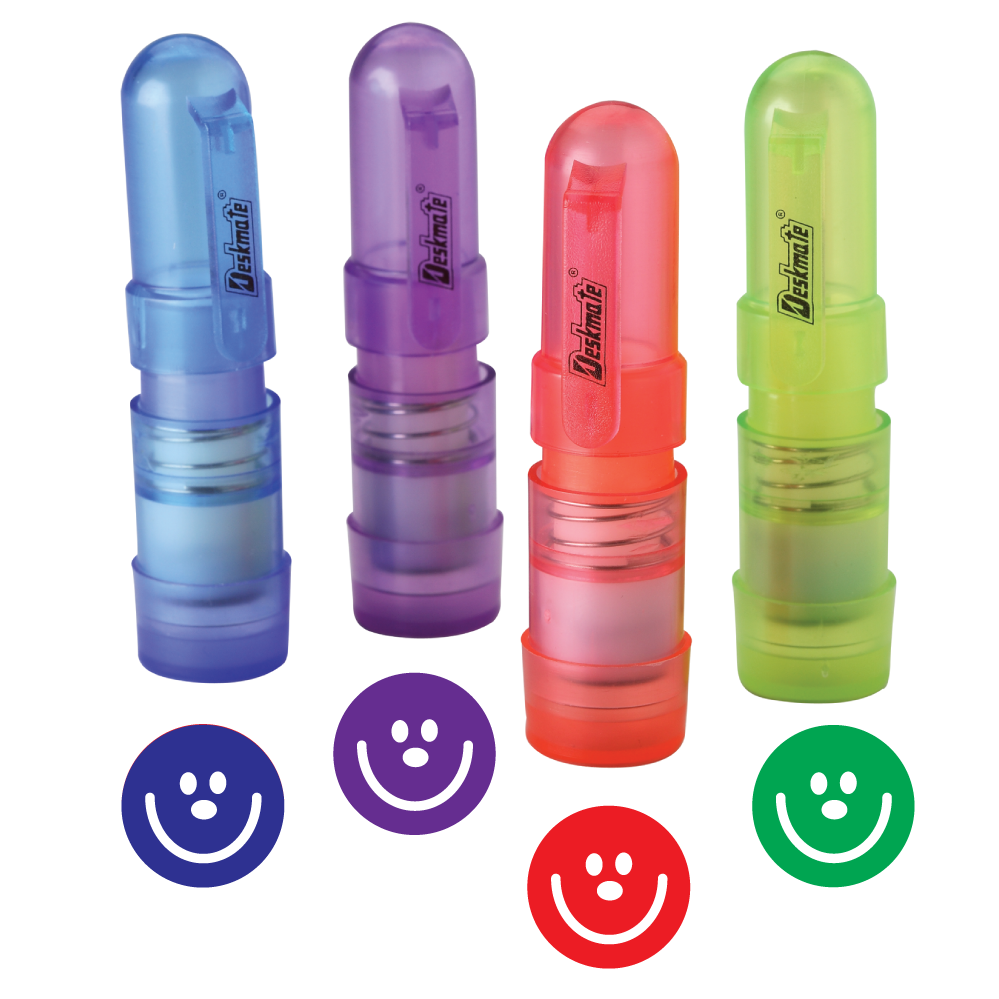 Deskmate Smiley Faces Pre-Inked Rubber Stamp Set - Stamps Direct Ltd