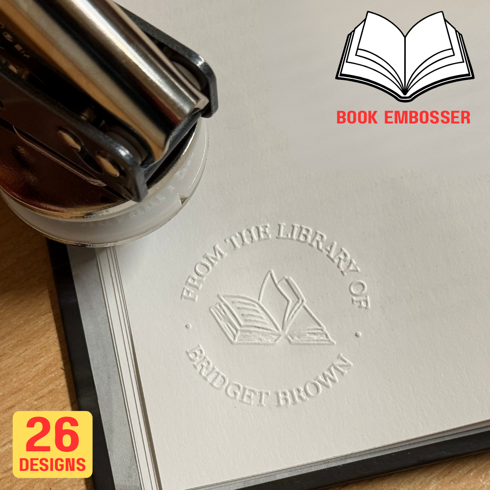 Book Embosser - Shiny EM Custom Book Embossing Seal - 26 templates ...