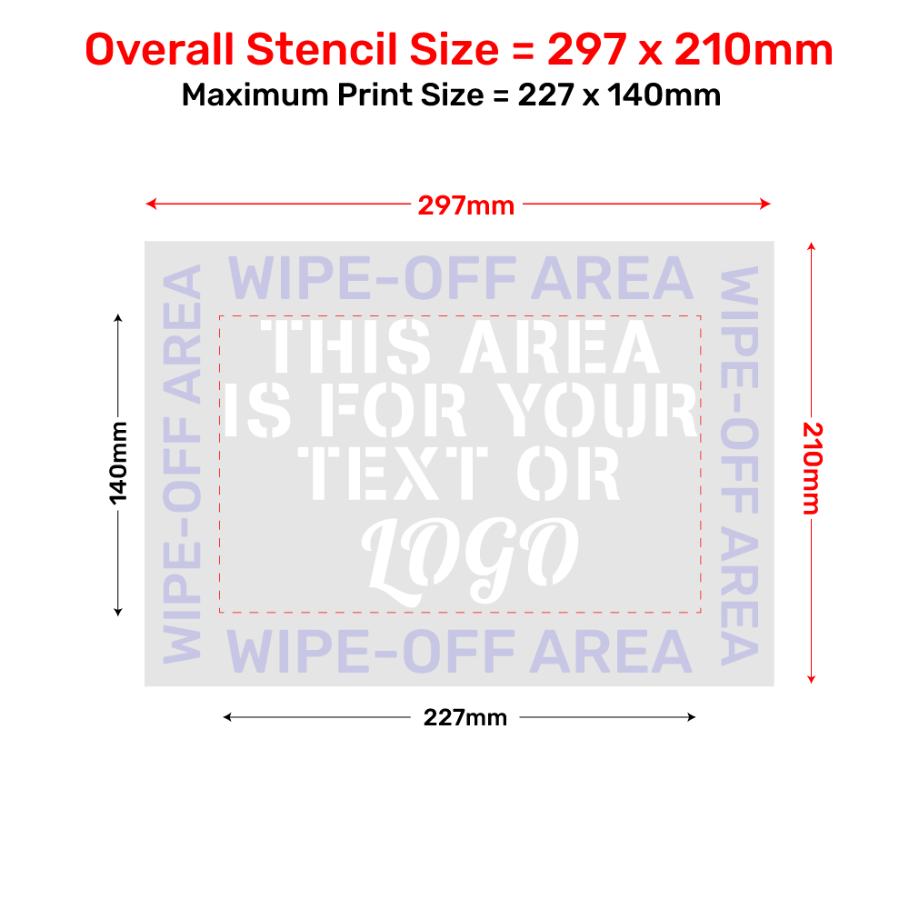 A4 Custom Stencil - 297 x 210mm (227 x 140mm max print size) - Stamps ...