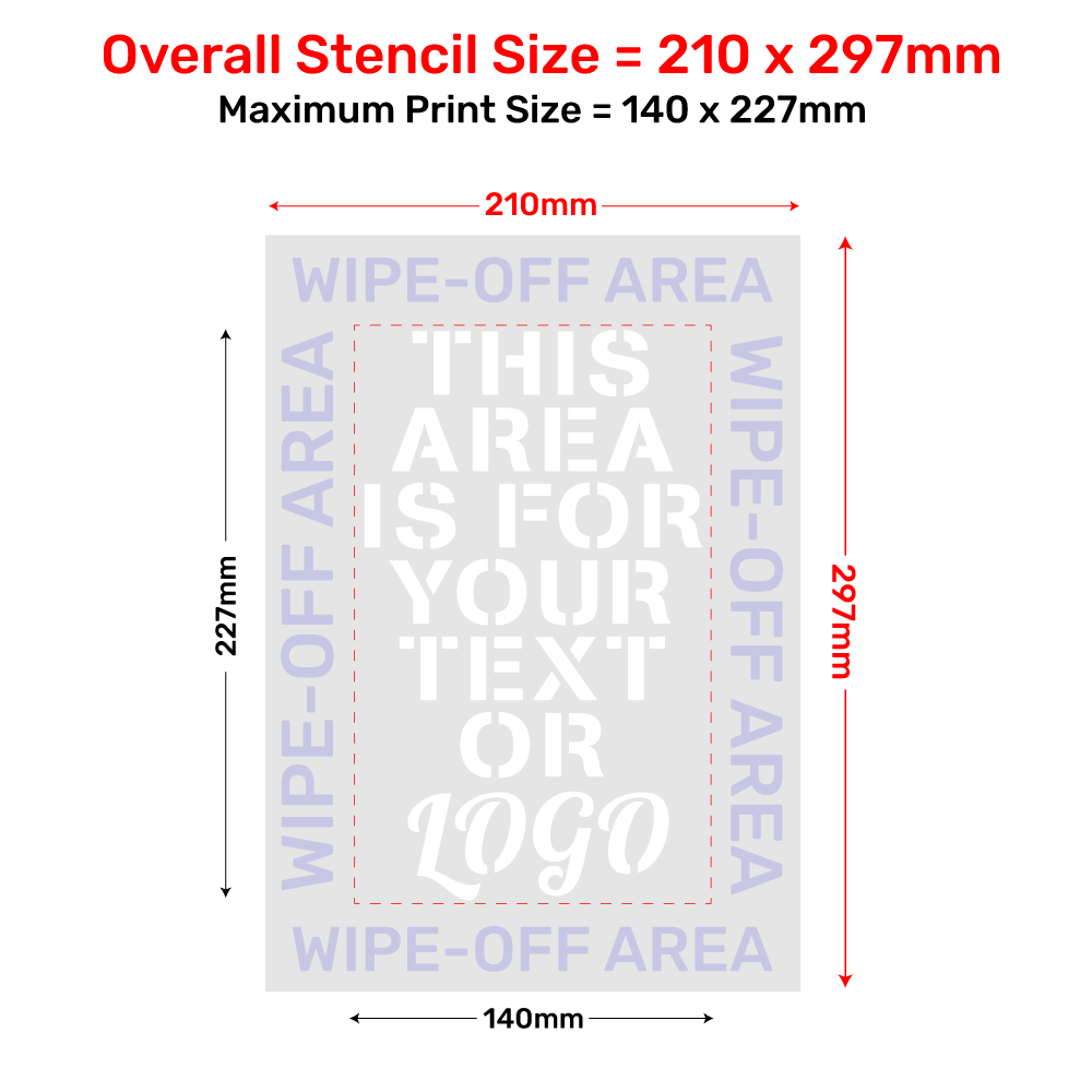 A4 Custom Stencil - 297 x 210mm (227 x 140mm max print size) - Stamps ...