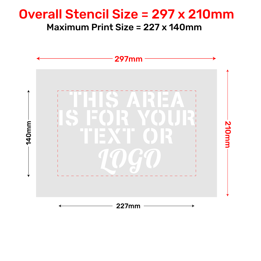 A4 Custom Stencil - 297 x 210mm (227 x 140mm max print size) - Stamps ...