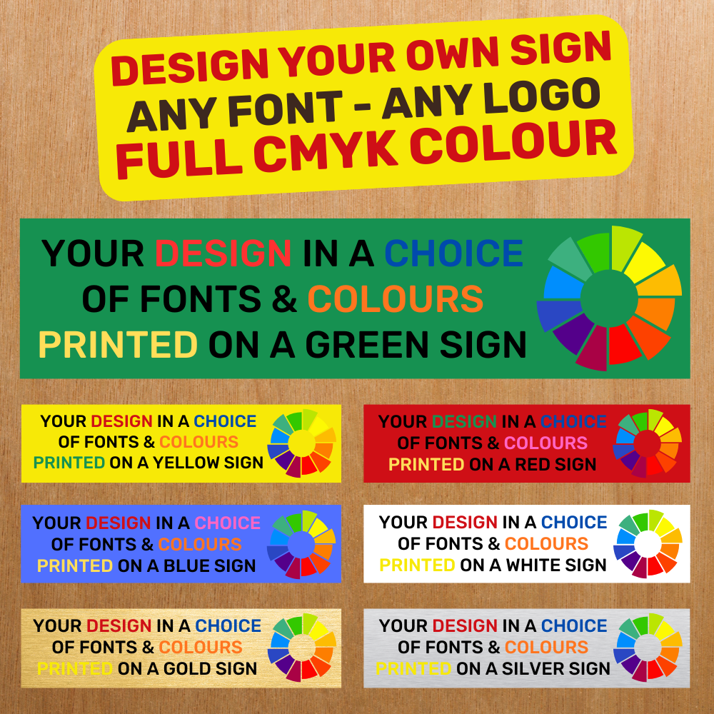 Customised Printed Plastic Sign - FULL COLOUR - 300 x 75mm - Stamps ...