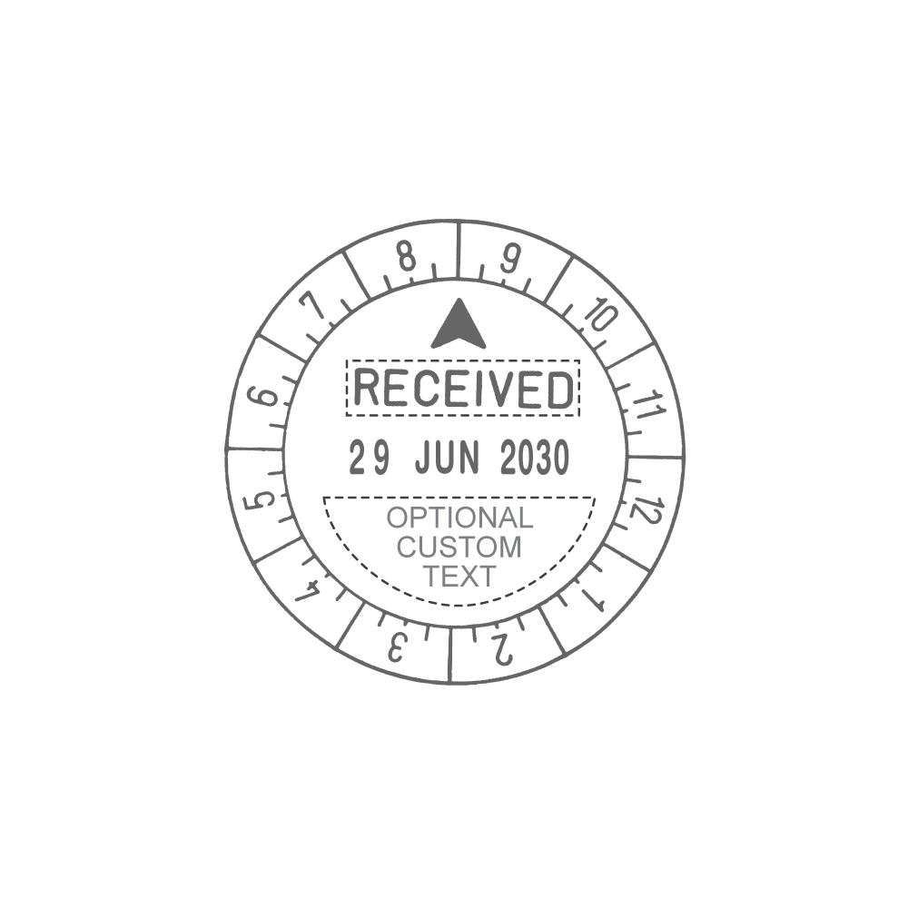 Shiny S-3612 Custom 12 Hour Time & Date Traditional Rubber Stamp ...
