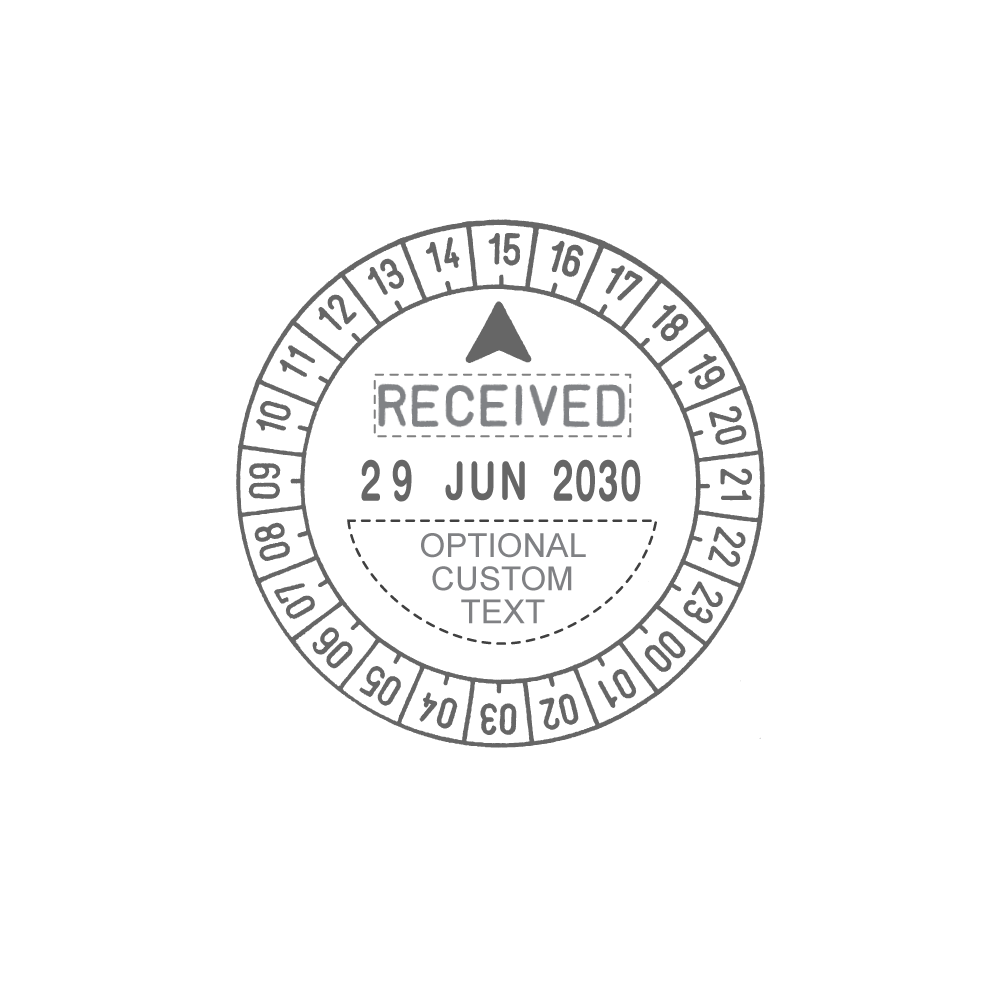 Shiny Custom 24 Hour Time & Date Traditional Rubber Stamp - Stamps ...