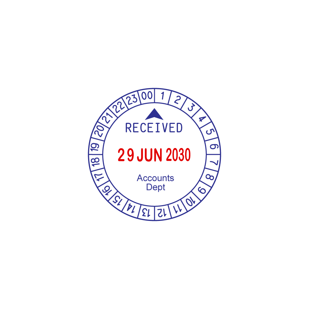 Shiny Custom Self Inking 24 Hour Time & Date Rubber Stamp - Stamps ...