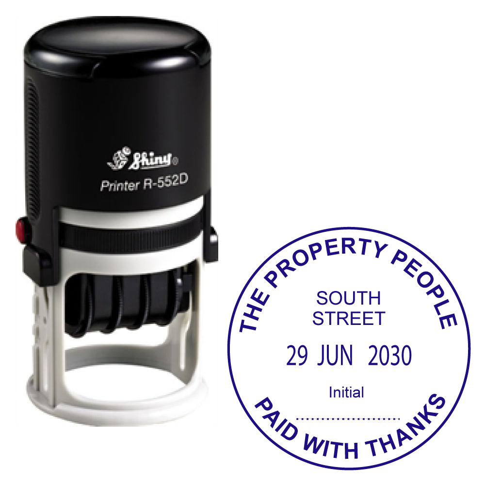 Shiny R-552D 50mm Custom Circular Self-Inking Rubber Dater Stamp ...