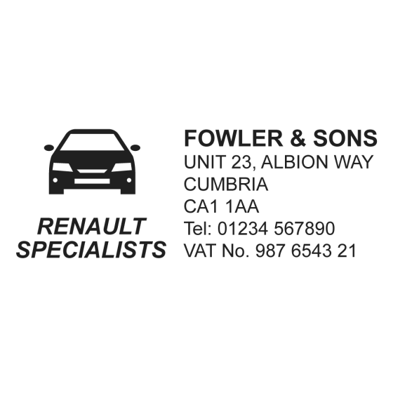 Renault Service Book Stamp - Stamps Direct Ltd