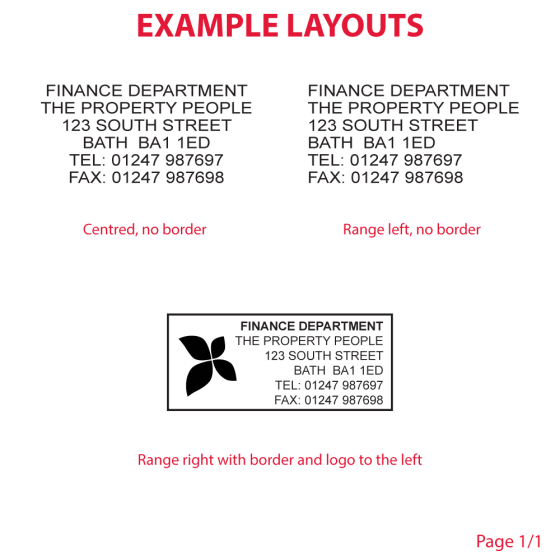 Traditional Rubber Stamp 50 x 25mm - Stamps Direct Ltd