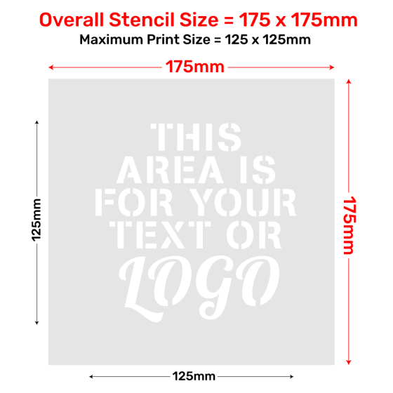 Custom Stencil - 175 x 175mm - Stamps Direct Ltd